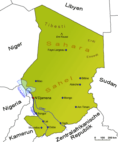 Tschad: Geografie, Landkarte | Länder | Tschad | Goruma